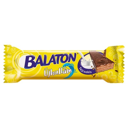Balaton Newwave Wafers Filled with Cocoa Cream and Dipped in Milk Chocolate